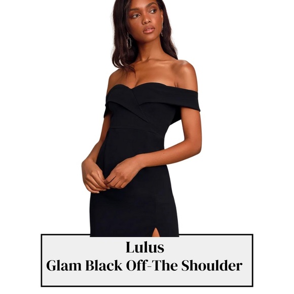 Lulus | Dresses | Lulus Classic Glam Black Off The Shoulder Dress ...